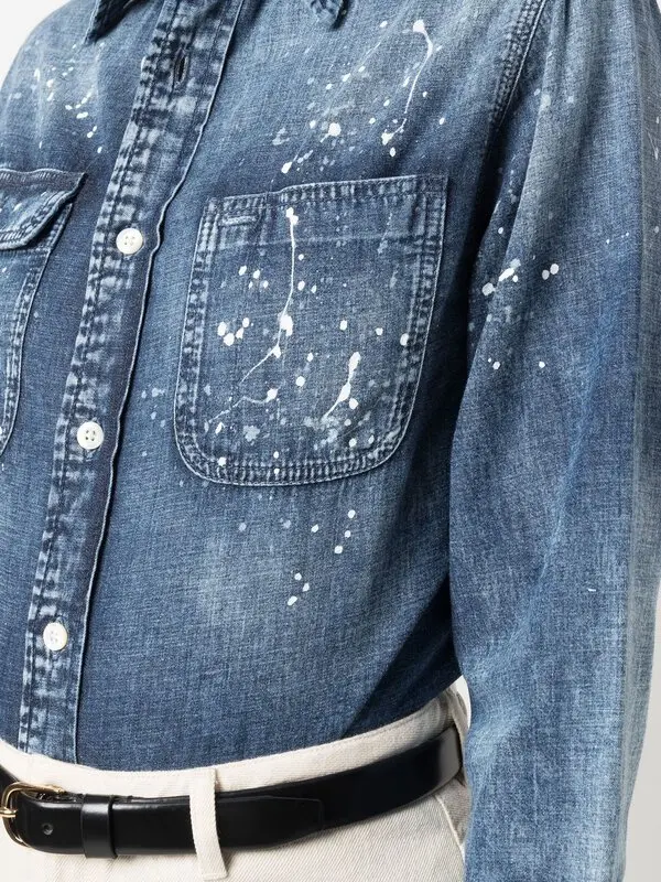 Ralph Lauren Paint-splatter Denim Shirt