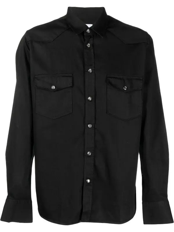 PT TORINO Flap-pockets Button-up Shirt - Black