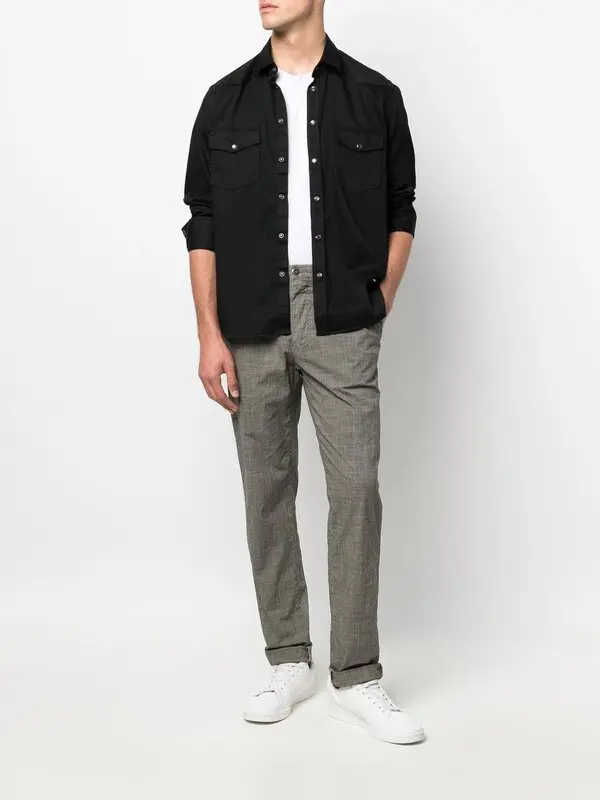 PT TORINO Flap-pockets Button-up Shirt - Black