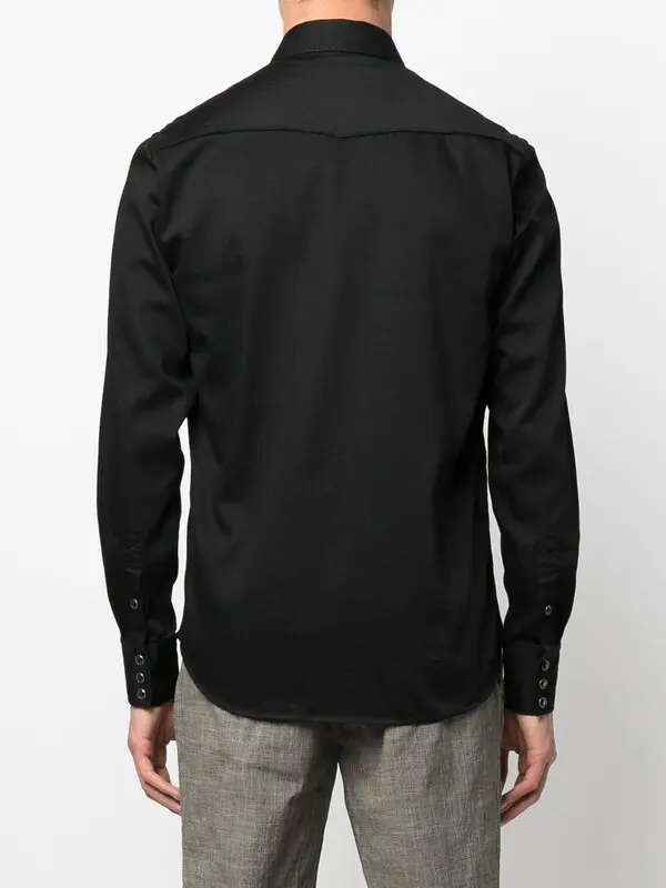 PT TORINO Flap-pockets Button-up Shirt - Black