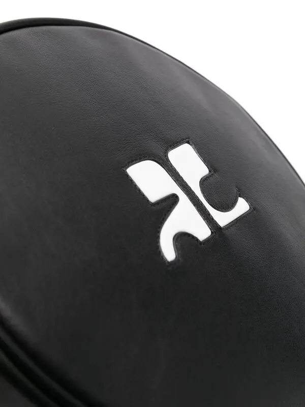 COURREGES Logo-embossed Rounded Crossbody Bag - Black