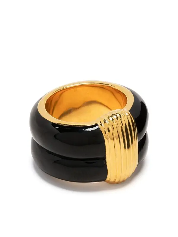 AURÉLIE BIDERMANN Katt Double-layer Ring - Black