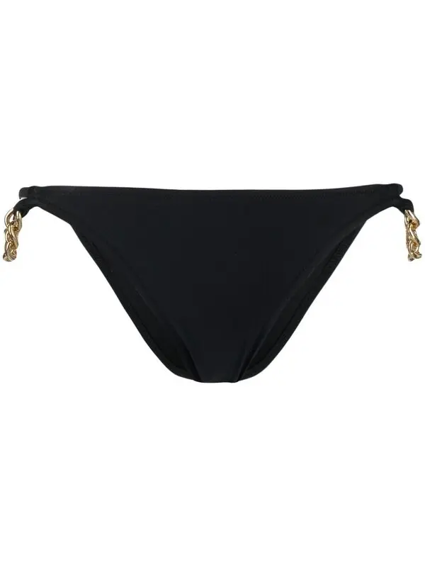 Moschino Logo-print Chain-trim Bikini Briefs - Black