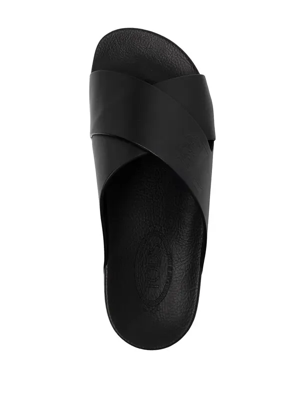 TOD'S Logo-debossed Leather Slides
