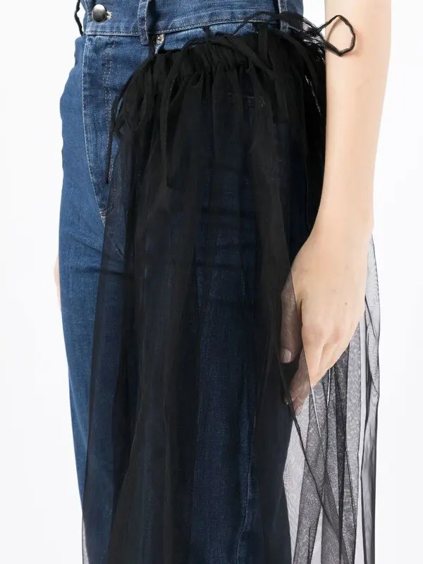ACT Nº1 Tulle-panel Cropped Jeans