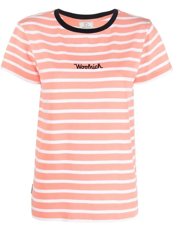 Woolrich Logo-embroidered Striped T-shirt