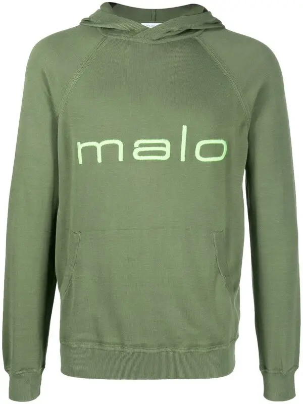 Malo Logo-print Hooded Sweatshirt - Green