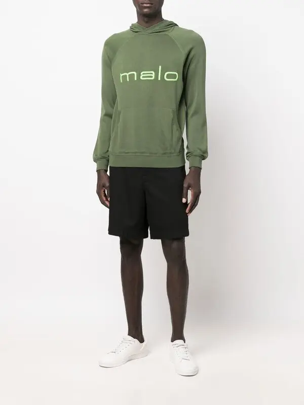 Malo Logo-print Hooded Sweatshirt - Green