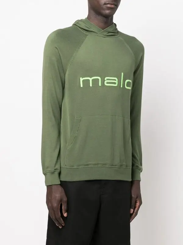Malo Logo-print Hooded Sweatshirt - Green