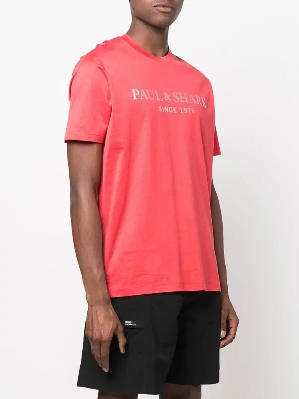 Paul & Shark Logo-print Organic Cotton T-shirt - Red