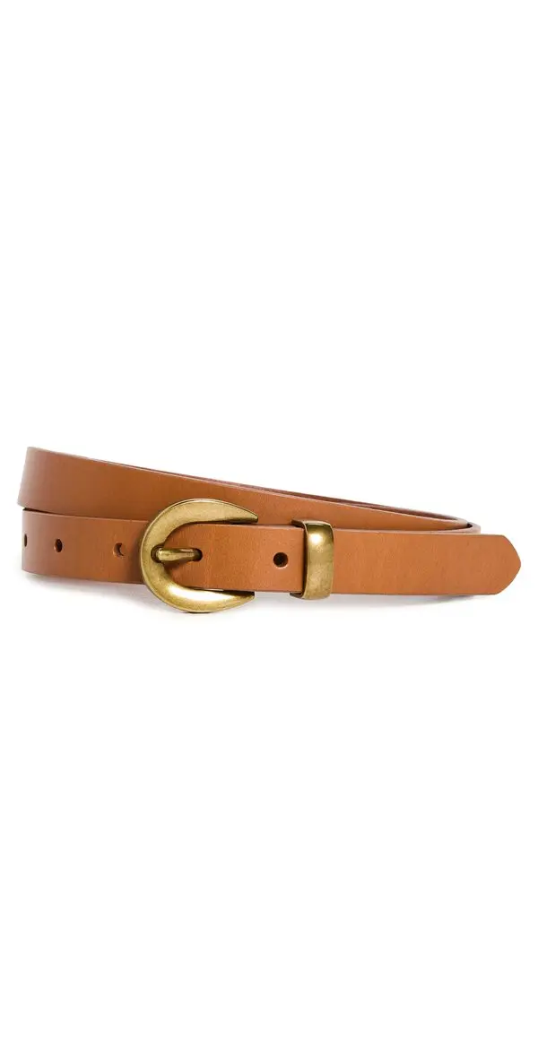 Madewell Chunky Buckle Skinny Leather Belt - Desert Camel