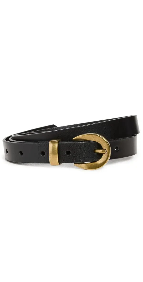 Madewell Chunky Buckle Skinny Leather Belt - True Black