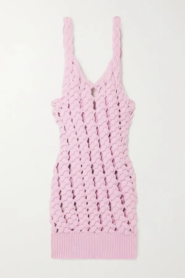 ISA BOULDER Crochet-knit Mini Dress