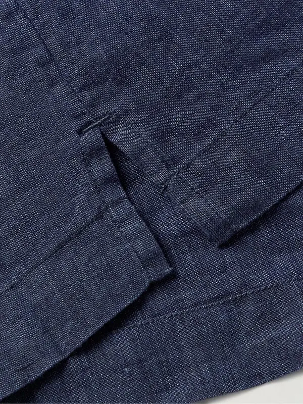 Frescobol Carioca Angelo Camp-collar Linen Shirt - Blue