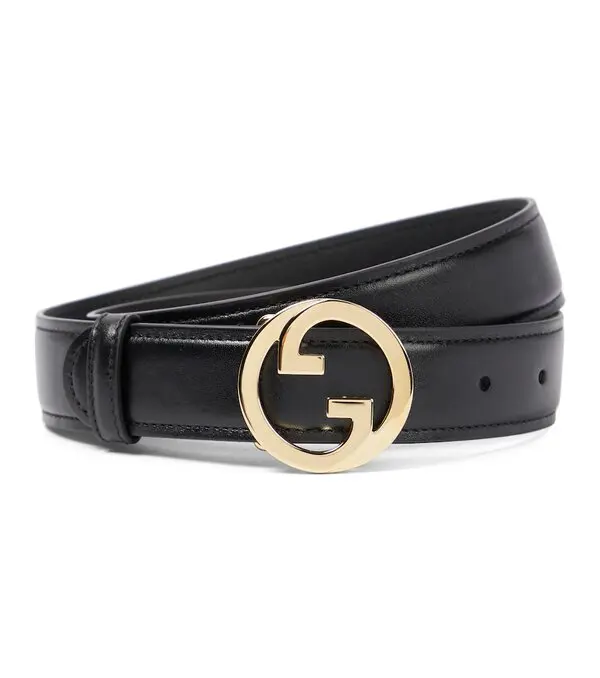 Gucci Gg Leather Belt - Black | Editorialist display picture 3