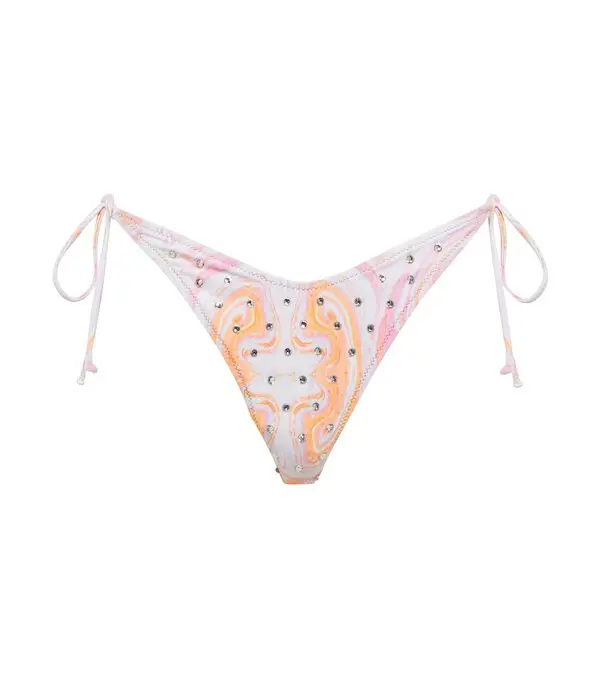 REINA OLGA Susan Embellished Bikini Bottom - Multicoloured