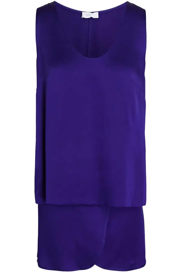 Rosetta Getty Layered Satin-crepe Top - Indigo