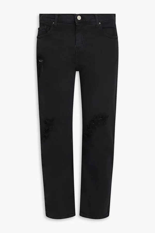 IRO PARIS Navrick Distressed Slim-leg Jeans - Black