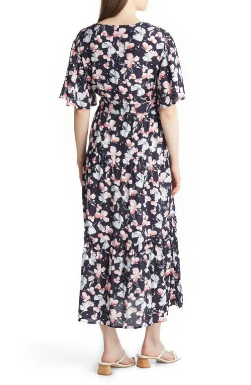 ANGEL MATERNITY Floral Faux Wrap Maxi Dress