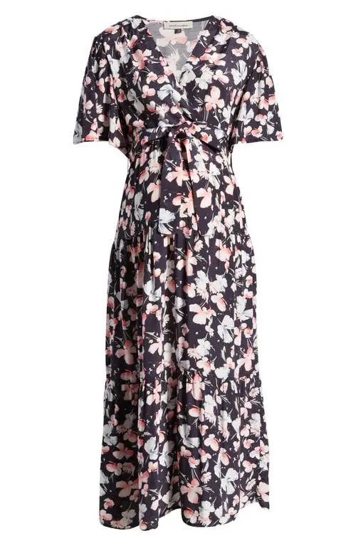 ANGEL MATERNITY Floral Faux Wrap Maxi Dress