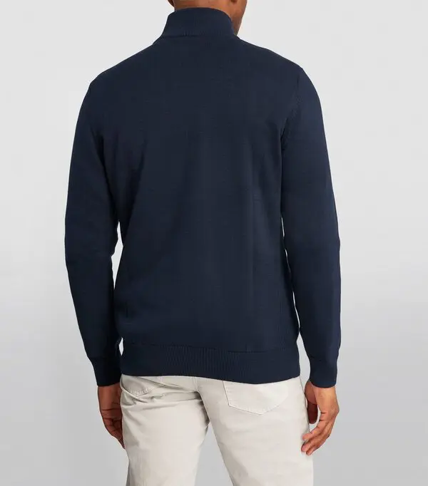 Barbour Cotton Half-zip Sweater - Navy