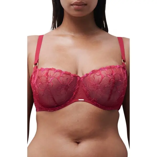 Chantelle Fleurs Demi Bra - Candy Apple Shades