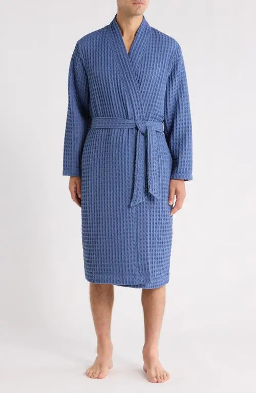 Nordstrom Modern Waffle Robe - Blue Bijou