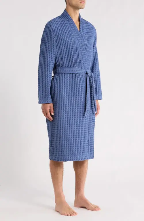 Nordstrom Modern Waffle Robe - Blue Bijou