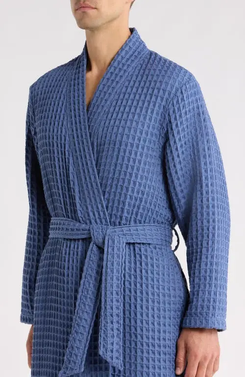 Nordstrom Modern Waffle Robe - Blue Bijou