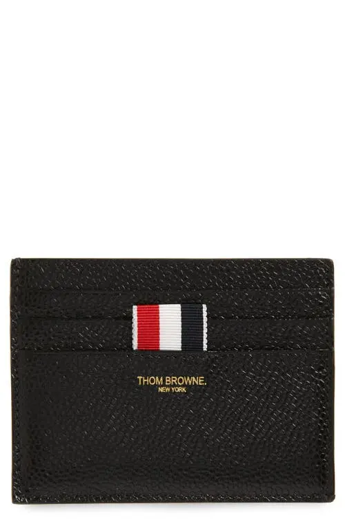 Thom Browne Leather Card Case - Black