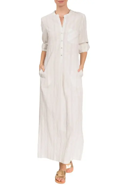 EVERYDAY RITUAL Tracey Stripe Cotton Nightgown - Honeydew Stripe