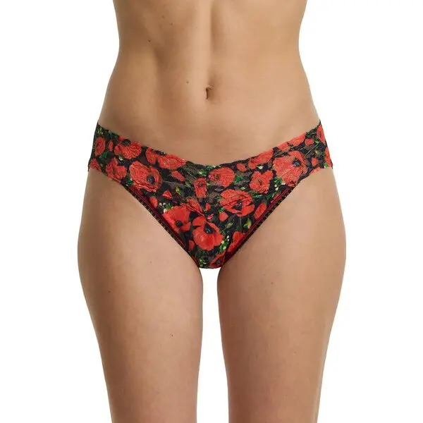 Hanky Panky Lace Vikini - Poppy Holiday Black