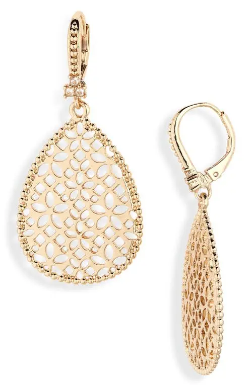 Marchesa Filigree Drop Earrings - Gold/ Gold
