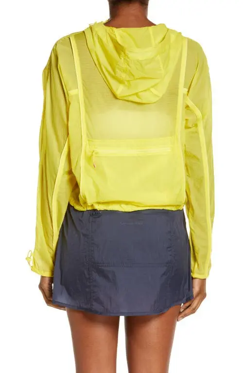 Outdoor Voices Hooded Half Zip Windbreaker - Limoncello
