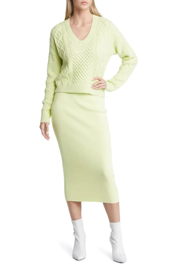 OPEN EDIT Rib Pencil Skirt