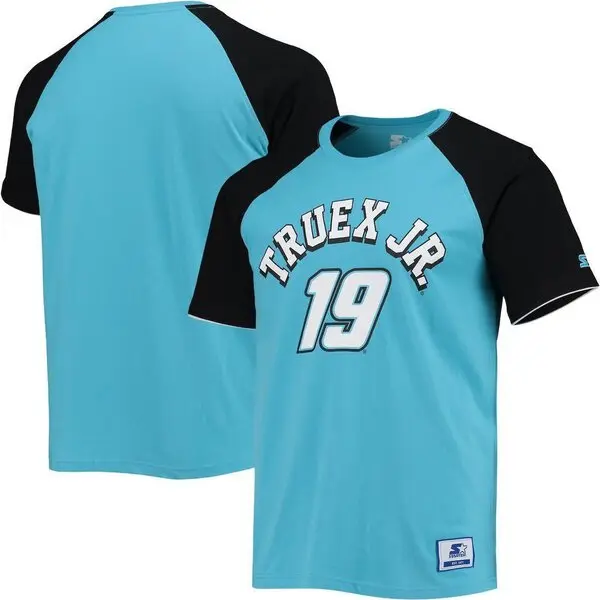 STARTER Black Martin Truex Jr The Catcher Raglan T-shirt - Blue