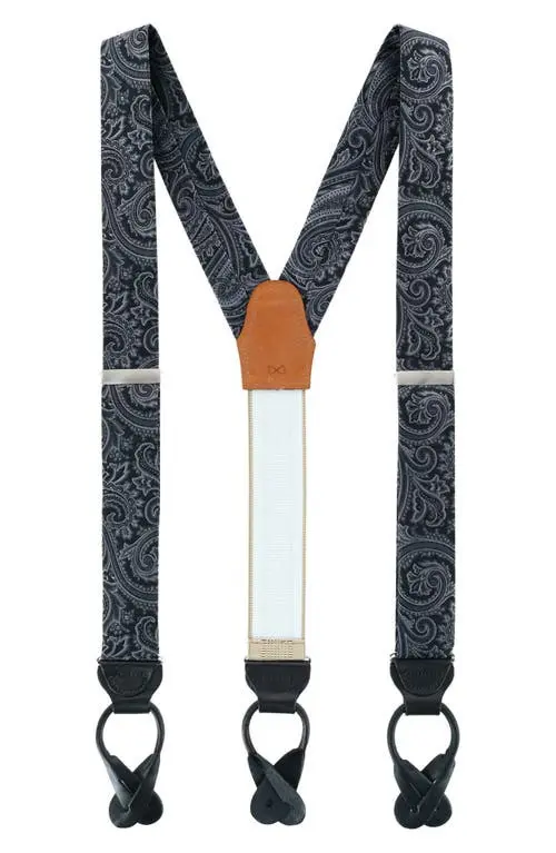 Trafalgar Sobee Paisley Suspenders - Black