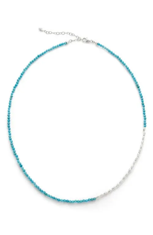 Monica Vinader Mini Nugget Stone Beaded Necklace - Silver