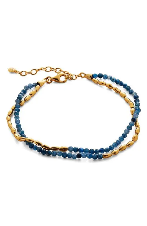 Monica Vinader Mini Nugget Beaded Layered Bracelet - 18ct Gold Vermeil/kyanite