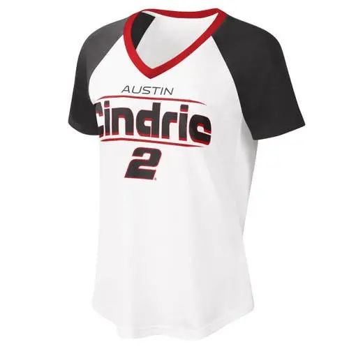 G-III 4HER BY CARL BANKS Austin Cindric Graphic V-neck T-shirt - White