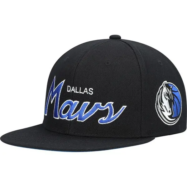 Mitchell & Ness Dallas Mavericks Hardwood Classics Script 2.0 Snapback Hat