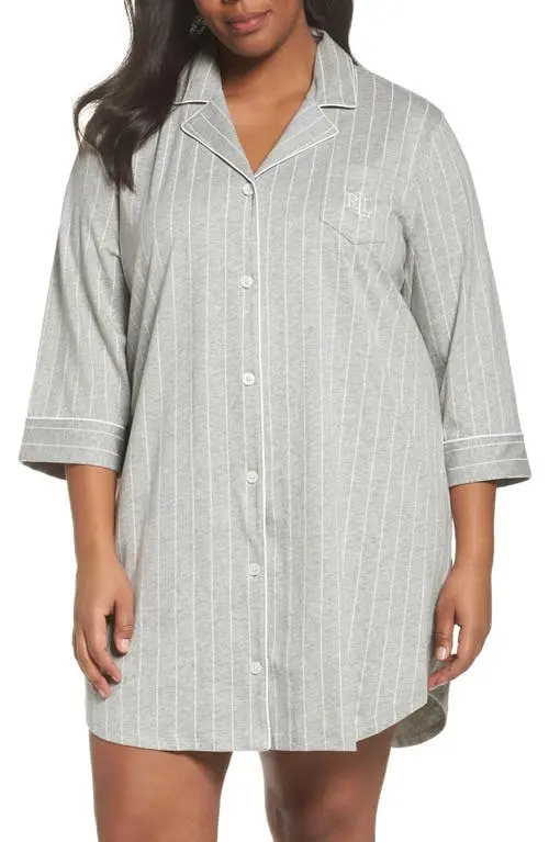 Ralph Lauren Knit Jersey Sleep Shirt - Greystone