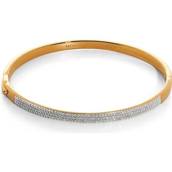 Monica Vinader Essential Pavé Diamond Bangle - 18ct Gold Vermeil On Silver