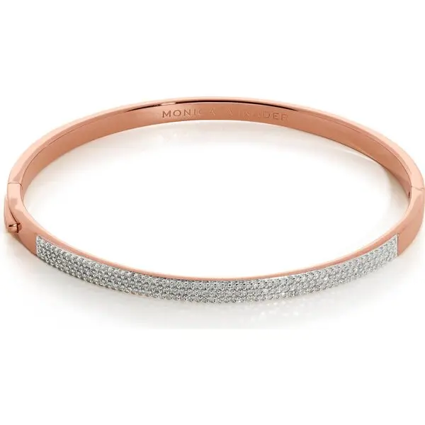 Monica Vinader Essential Pavé Diamond Bangle - Rose Gold