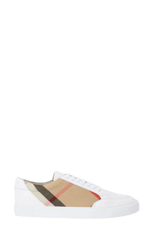 Burberry Salmond Check Low-top Sneakers - Optic White