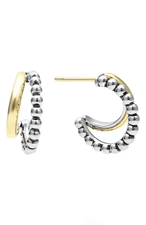 Lagos Signature Caviar Double Mini Hoop Earrings