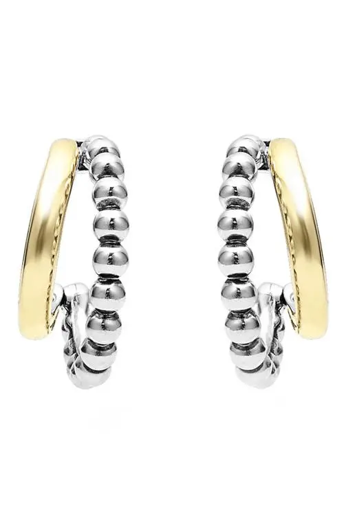 Lagos Signature Caviar Double Mini Hoop Earrings