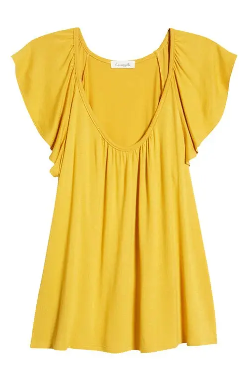 Loveappella Flutter Sleeve Top - Sunflower