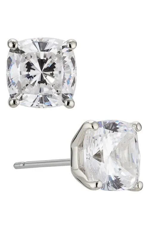 Nadri Modern Luv Cubic Zirconia Stud Earrings - Rhodium