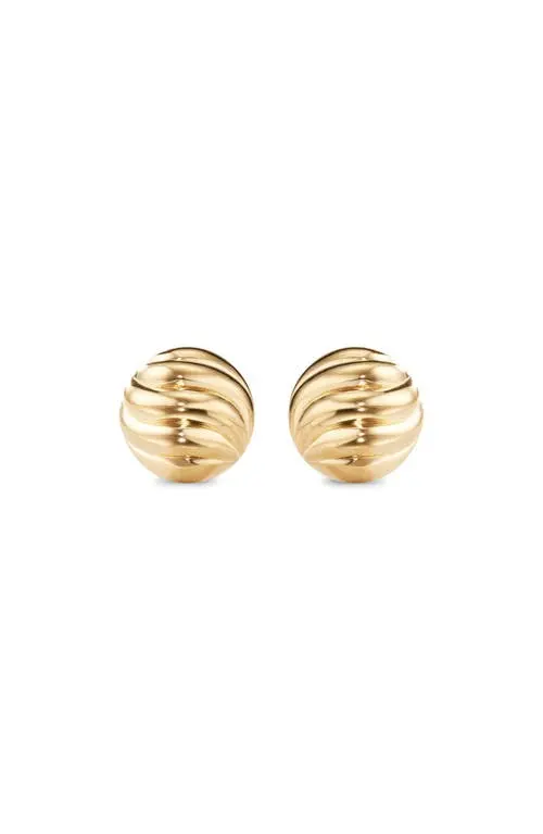 David Yurman Sculpted Cable Stud Earrings - Gold